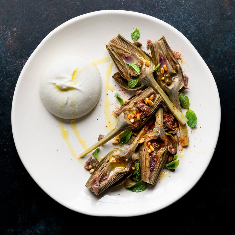 VIOLET ARTICHOKE & BURRATA RECIPE | FINE & WILD UK
